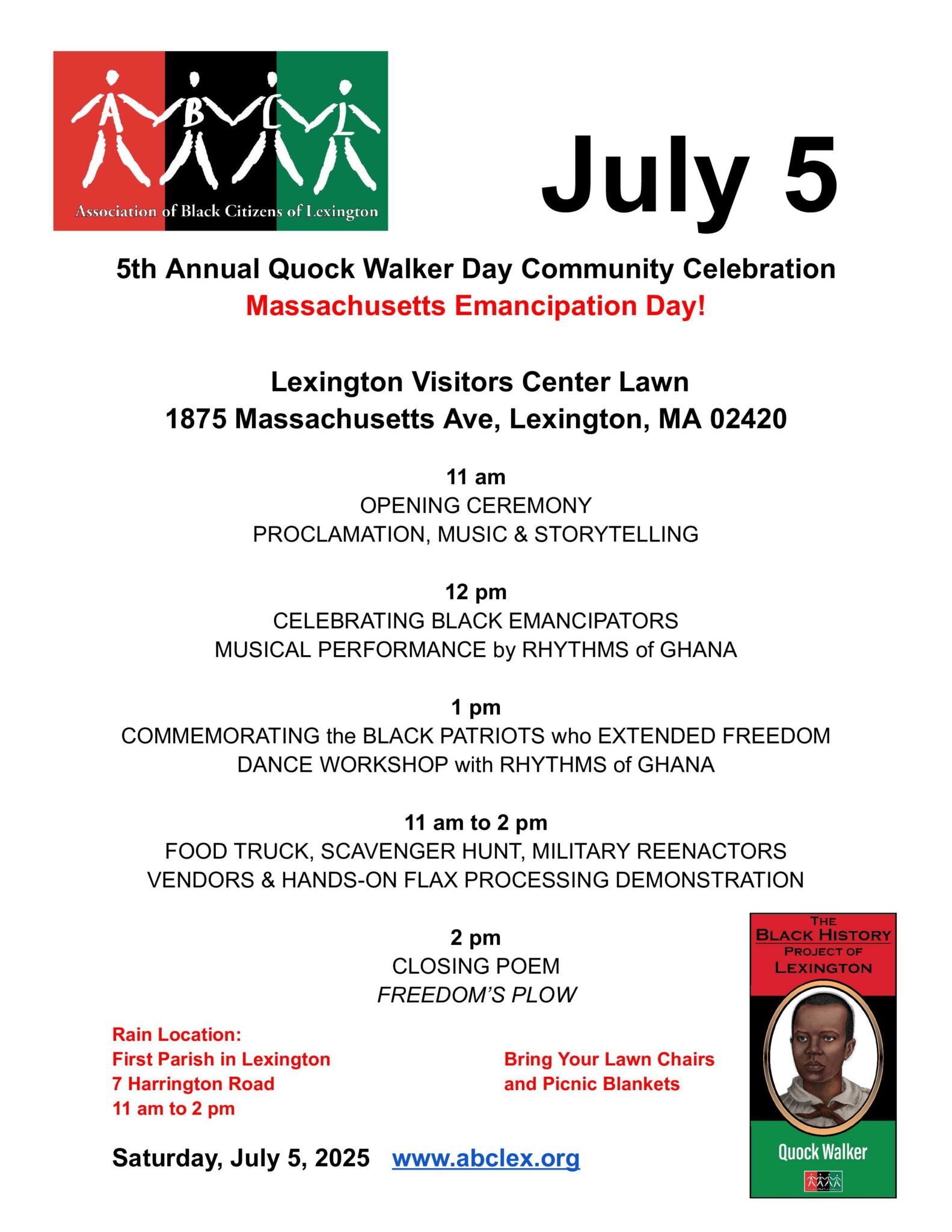 5th Annual Quock Walker Day Community Celebration - Quock Walker and ...