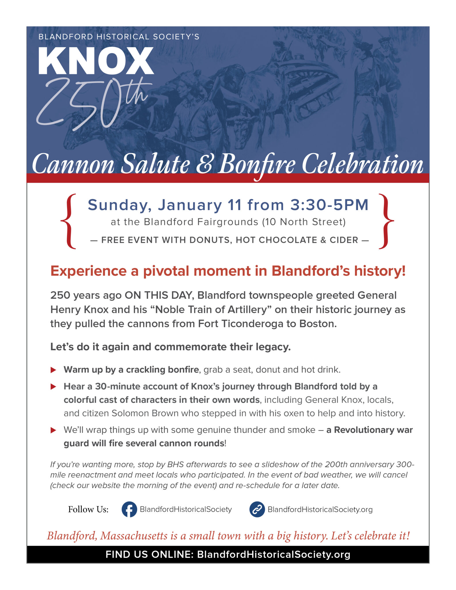 KNOX 25OTH CANNON SALUTE AND BONFIRE CELEBRATION - MA250